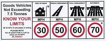 Van Speed Limit Sticker 149MM X 60MM Courier Van Minibus Know Your ...