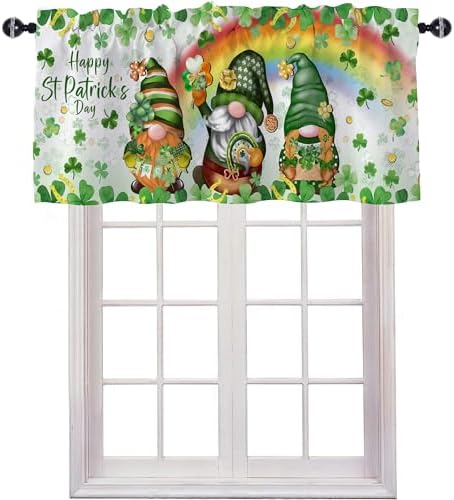 Amazon.com: GYUIYTI St Patricks Day Kitchen Valances for Windows - St ...