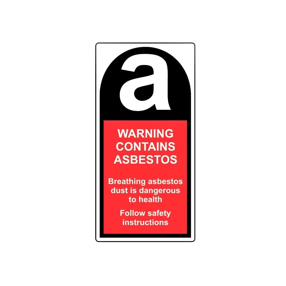 Warning Contains Asbestos Label - Self-Adhesive Sticker - 25mm x 50mm ...
