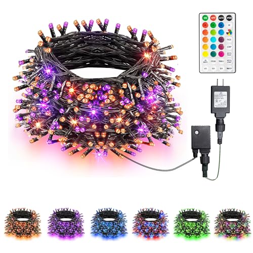 TW SHINE Color Changing Halloween String Lights, 66ft 200 LED RGB ...