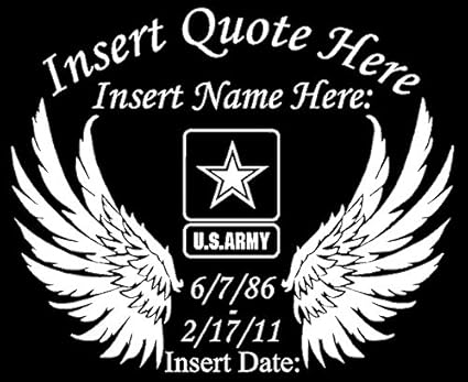 Amazon.com: Custom In Loving Memory of Army Decal, H 9 By L 12 Inches ...