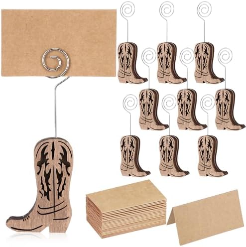 Amazon.com: Tatuo 6 Pcs Cowboy Boots Table Number Holders Cute Photo ...