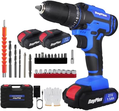 Amazon.com: 21V Cordless Drill Driver，Handheld Screwdriver Drill Set ...