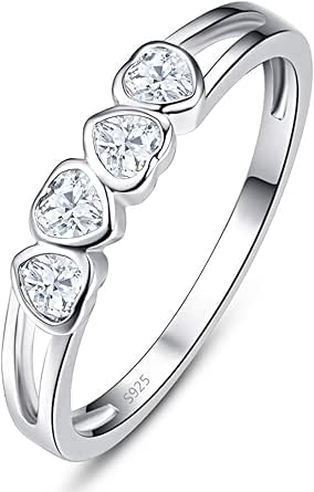 Amazon | Avecon 結婚指輪 エタニティリング レディース シルバー925 銀製指輪 シンプル ジュエリー ハート 18号 | リング 通販
