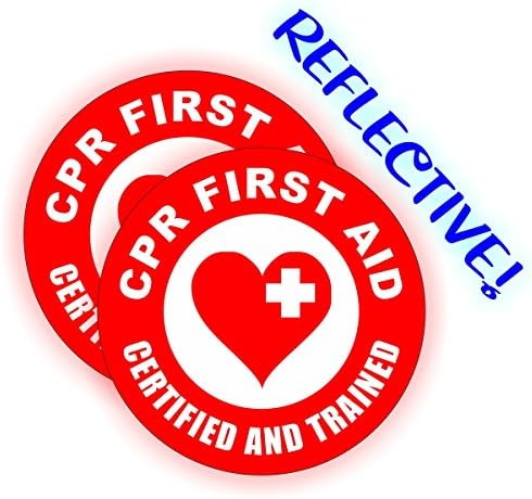 Amazon.com: (2) REFLECTIVE - CPR FIRST AID Certified Hard Hat Stickers ...