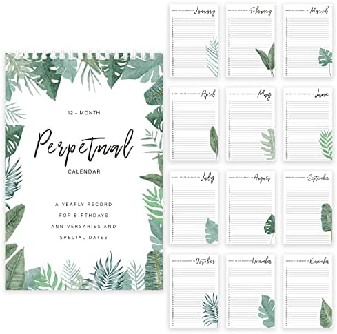 Amazon.com: Joyfulmap Perpetual Calendar,12 Month Hanging Flip Design ...