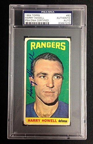 HARRY HOWELL SIGNED TOPPS 1964 TALL BOYS RANGERS HOCKEY CARD #83 PSA ...