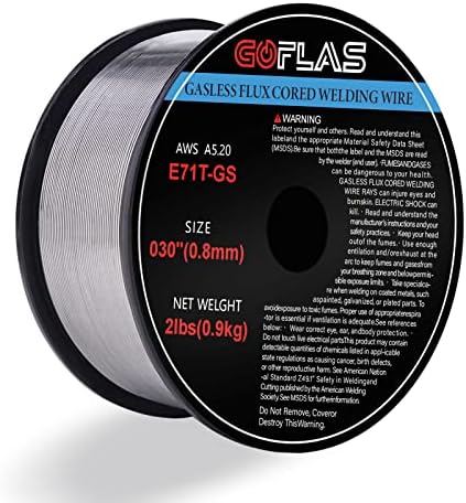 Flux Core Welding Wire, Goflas E71T-GS .030" 2-Pound Gasless Mig Welding Wire, No Shielding Gas ...