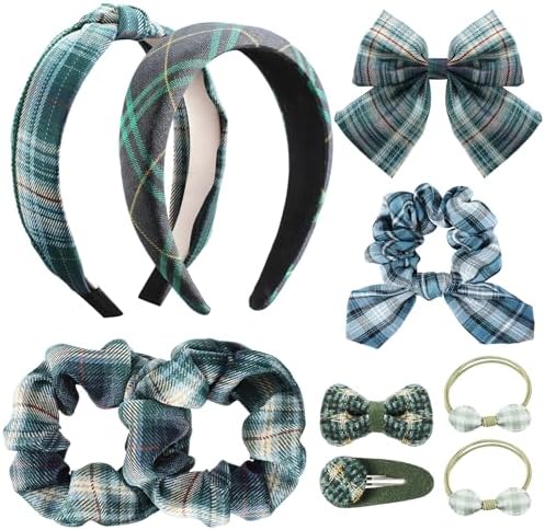 Amazon.com : Solsew School Uniform Hair Accessories 10 Pcs Plaid ...