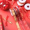 Amazon.com: 3 Rolls Red Polyester Ribbons Chinese New Year Satin Ribbon ...