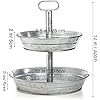 Amazon.com: Okllen 2 Pack Galvanized Serving Stand, Metal 2 Tier ...