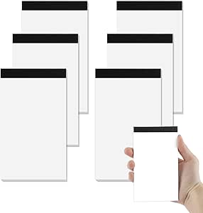 Hopton Notepad Small A7, Pack of 6 Blank Writing Pad, 30 Sheets per Pad ...