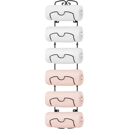 Amazon.com: Wall Mount Metal Wire Towel Storage Shelf Organizer Rack ...