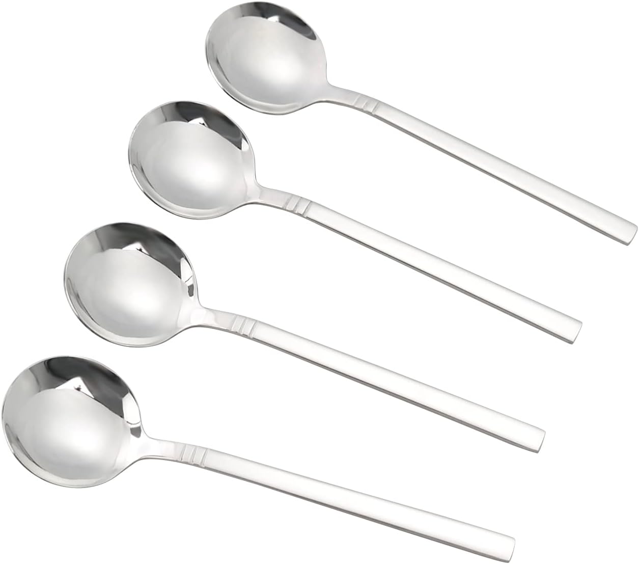 Amazon.com: Kekow Soup Spoons, 12-Piece Stainless Steel Round Bouillon ...