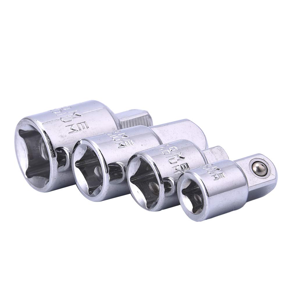 4PCS Socket Adapter and Reducer Set Hand Tool, Cr-V Steel Impact Driver ...