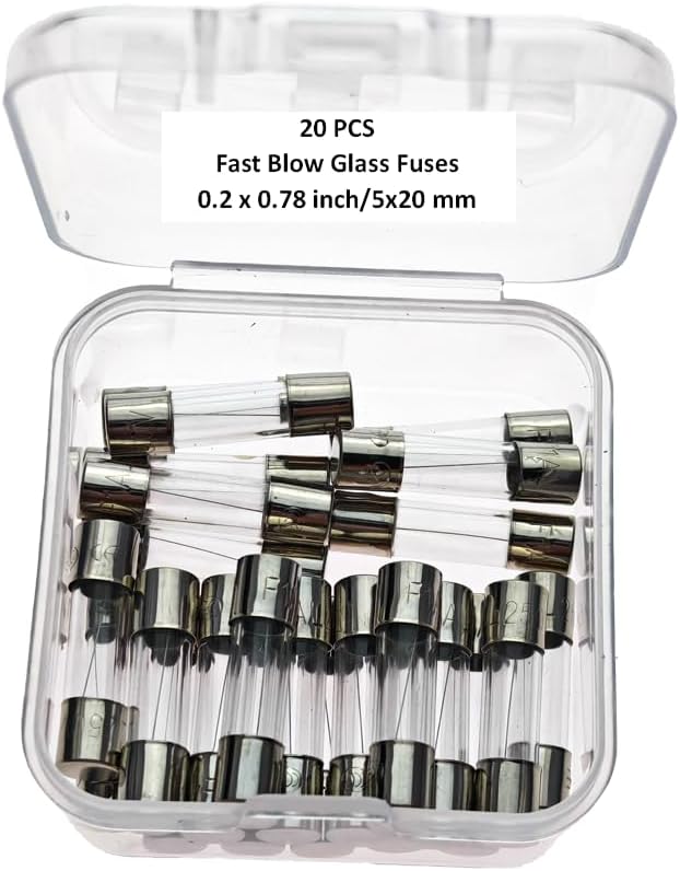 Bussmann GMA-500MA 500 Mamp Glass Fast Acting Cartridge Fuse, 250V UL ...