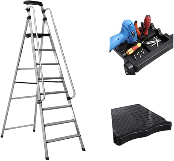Foldable Ladders for Home Step Ladder Folding Aluminum Ladder with ...