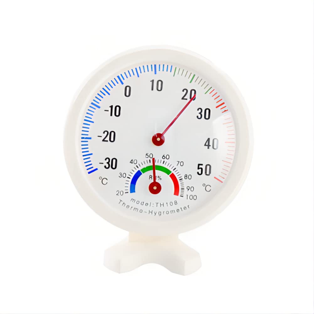 Indoor Thermometer Hygrothermograph Plastic TH108 Analog Temperature ...