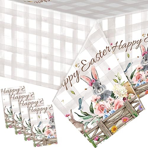 Amazon.com: Patelai 4 Pcs Easter Table Cloth 54 x 108 Rectangle Plastic ...