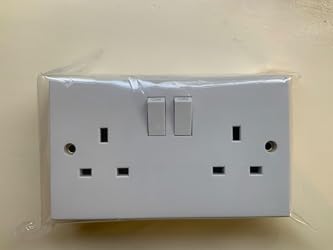 Double Wall Socket & Back Box Pattress. Twin 2 Gang Switched Plug ...
