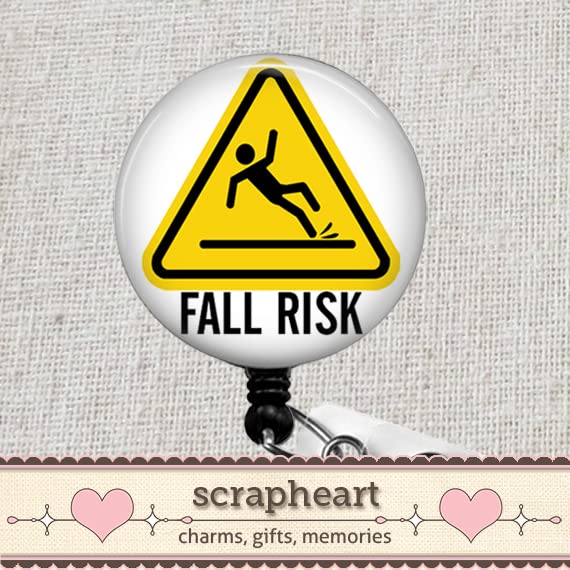 FALL RISK Badge Reel, Funny ER Nurse Badge Holder, X-ray Tech Badge ...
