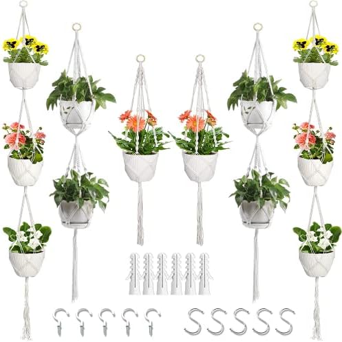 Rope Hanging Planter, Hanging Plant Holders/Macrame Flower Pot Hanger ...