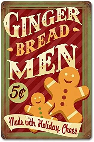 Amazon.com : Gingerbread Men Holiday Metal Sign Plaque Metal Vintage ...