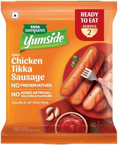 Tata Sampann Yumside Ready to Eat Chicken Tikka Sausage, 180g, Instant ...
