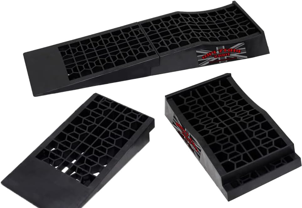 DPT 2pcs Low Profile Car Ramps Honeycombed Channel Loading Maintenance ...