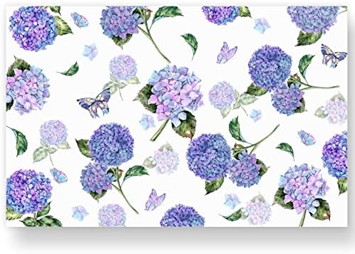 Amazon.com: CounterArt Paper Placemat, Blue Hydrangeas, 24-Pack : Home ...