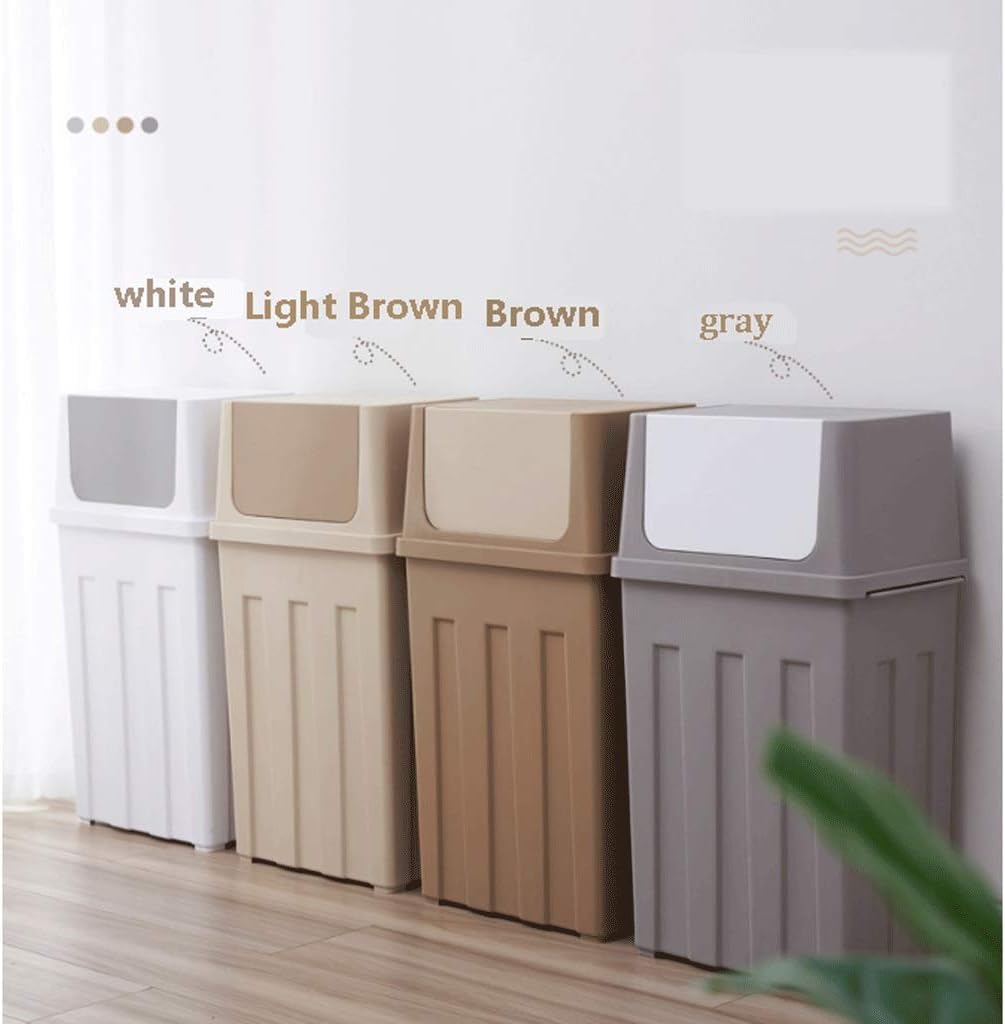 Amazon.com: Rubbish Bin Covered Side Opening Trash Can for Home ...
