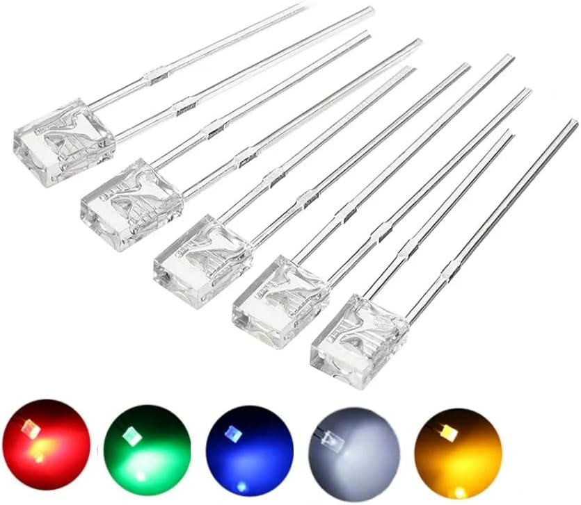 Amazon.com: 100PCS 2X3X4 Square LED Light-Emitting Diode White Yellow ...