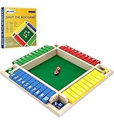Amazon.com: 1-6 Players Shut The Box Dice Game, Wooden Board Table Math ...