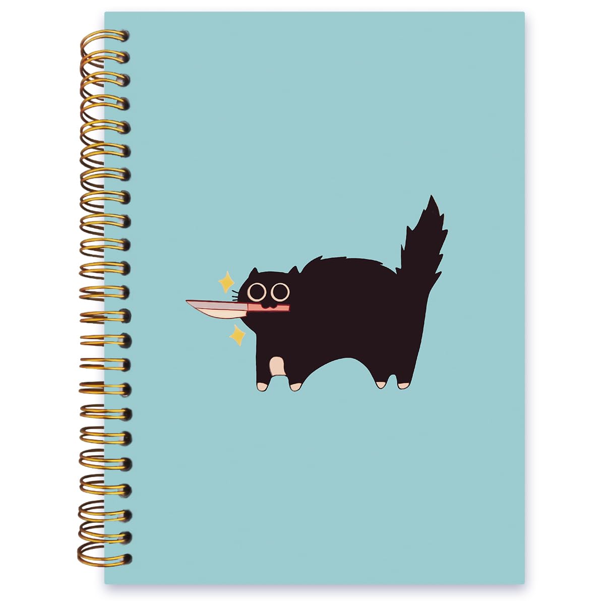 Amazon.com : ISANOU Cat with Knife Notebook,Funny Black Cat Lined ...