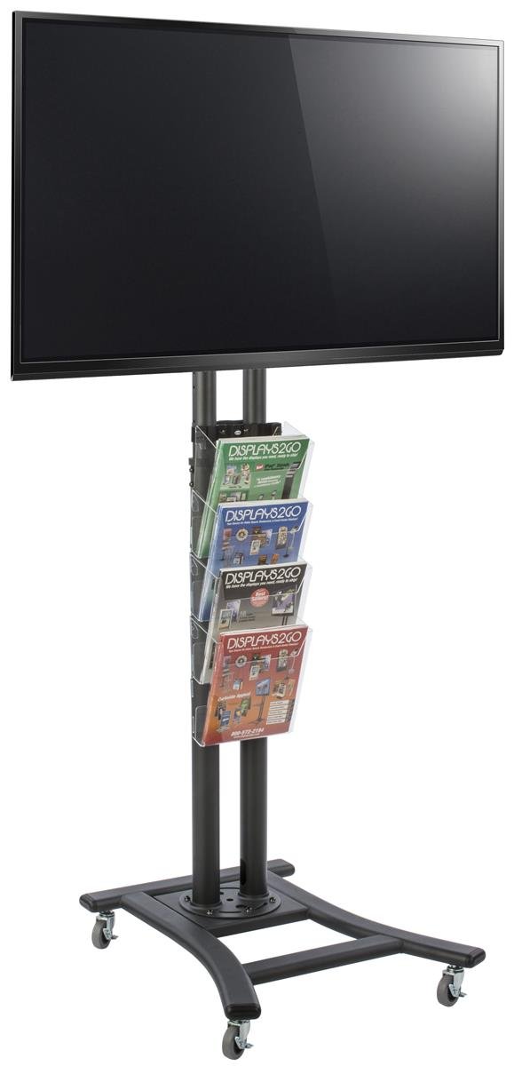 Amazon.com: Displays2go TV Stand with Wheels, Four Pocket Literature ...
