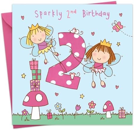 Twizler 2nd Birthday Card Girl Fairy Princess - Girls Age 2 Year Old ...