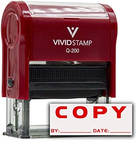 Amazon.com : Certified Copy Self Inking Rubber Stamp (Red Ink) - Medium ...