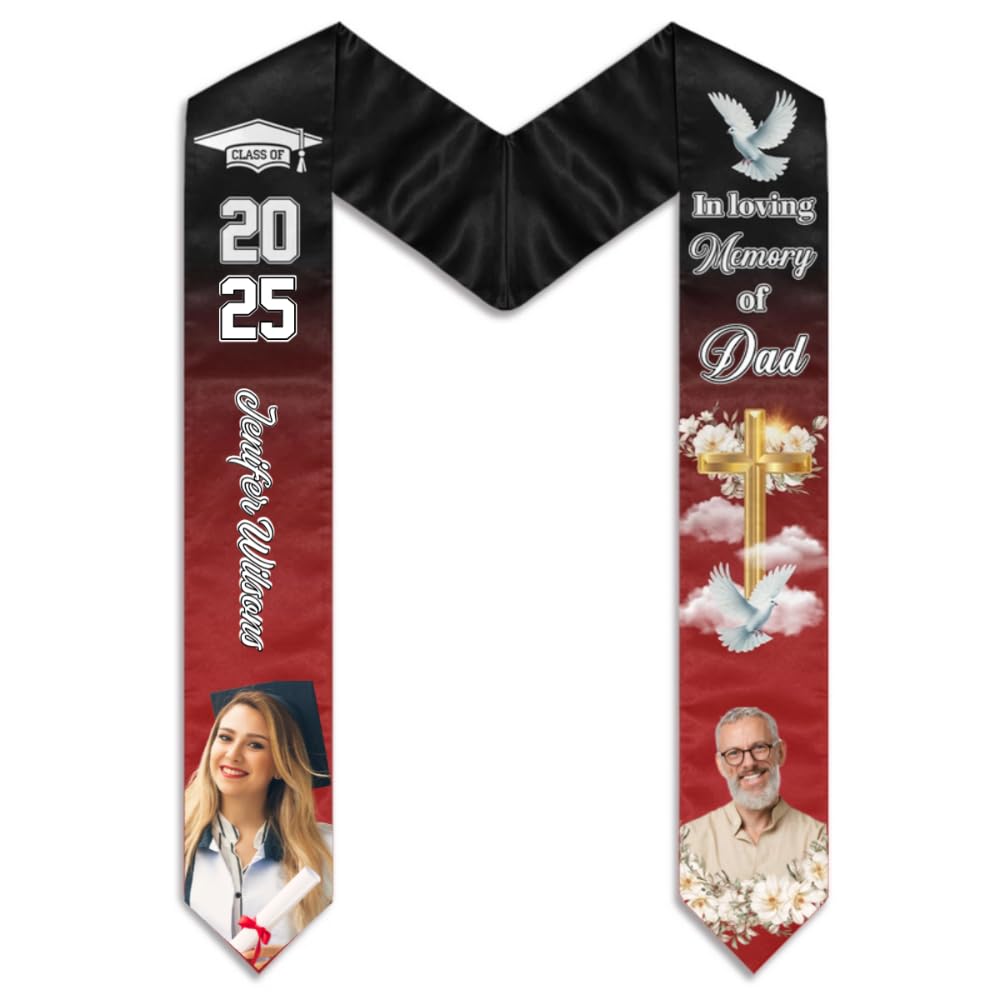 Amazon.com: In Loving Memory - Personalized Custom Graduation Stole ...