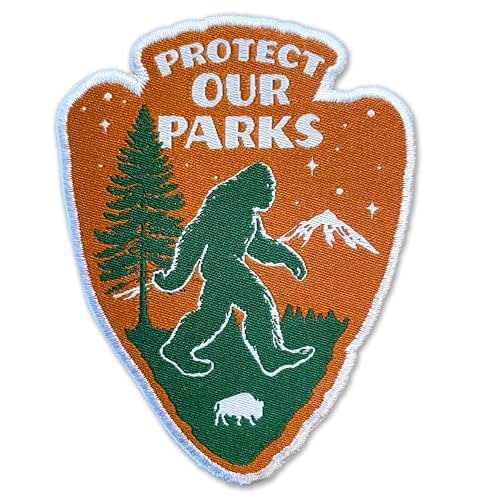Amazon.com: Protect Our Parks Woven Bigfoot Sasquatch Patch - Iron-On ...