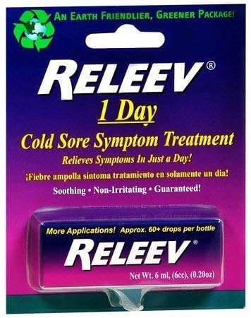Amazon.com: RELEEV 1 Day Cold Sore Treatment 6 mL (Pack of 1) : Health ...