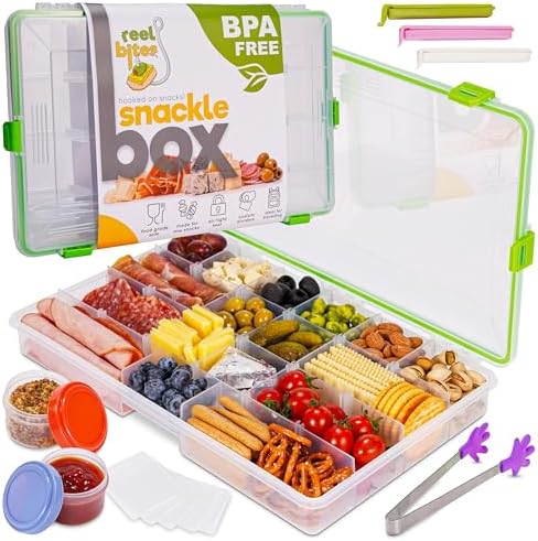 Amazon.com | BOAJUNWU 8 Compartment Snackle Box, Modern Style Snack ...