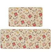 Amazon.com: Baccessor Summer Kitchen Mats Set of 2, Blue Floral Kitchen ...