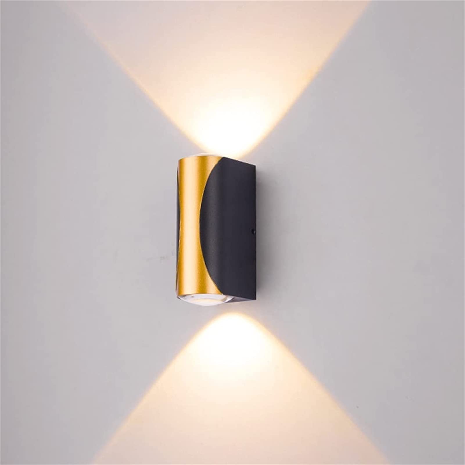 Black And Gold Up Lighting Lucide Xio LED Up & Down Wall Light Black