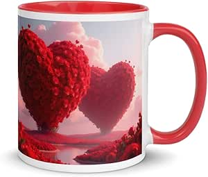 Amazon.com: Heart Coffee Mug 11oz - Love Theme Tea Cup Colorful ...