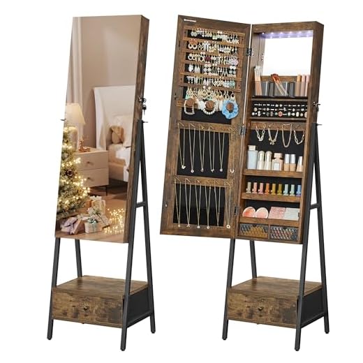 SONGMICS LED 캐비닛 스탠딩 거울 33% 할인 후 87.71불 - MODUBA