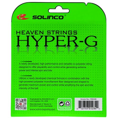 Solinco Heaven Strings Hyper-G Tennis String-18g /1.15mm, 18G /Silver ...