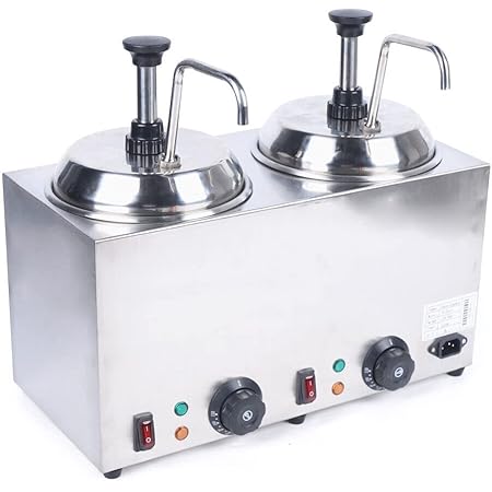 Amazon.com: Nacho Cheese Dispenser Warmer, 2X 2.1Qt Dual Hot Fudge ...