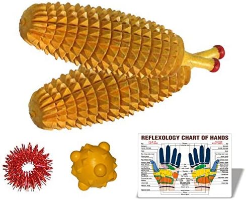 Super India Store Wooden Ancient Acupressure Spiked Hand Massager Set ...