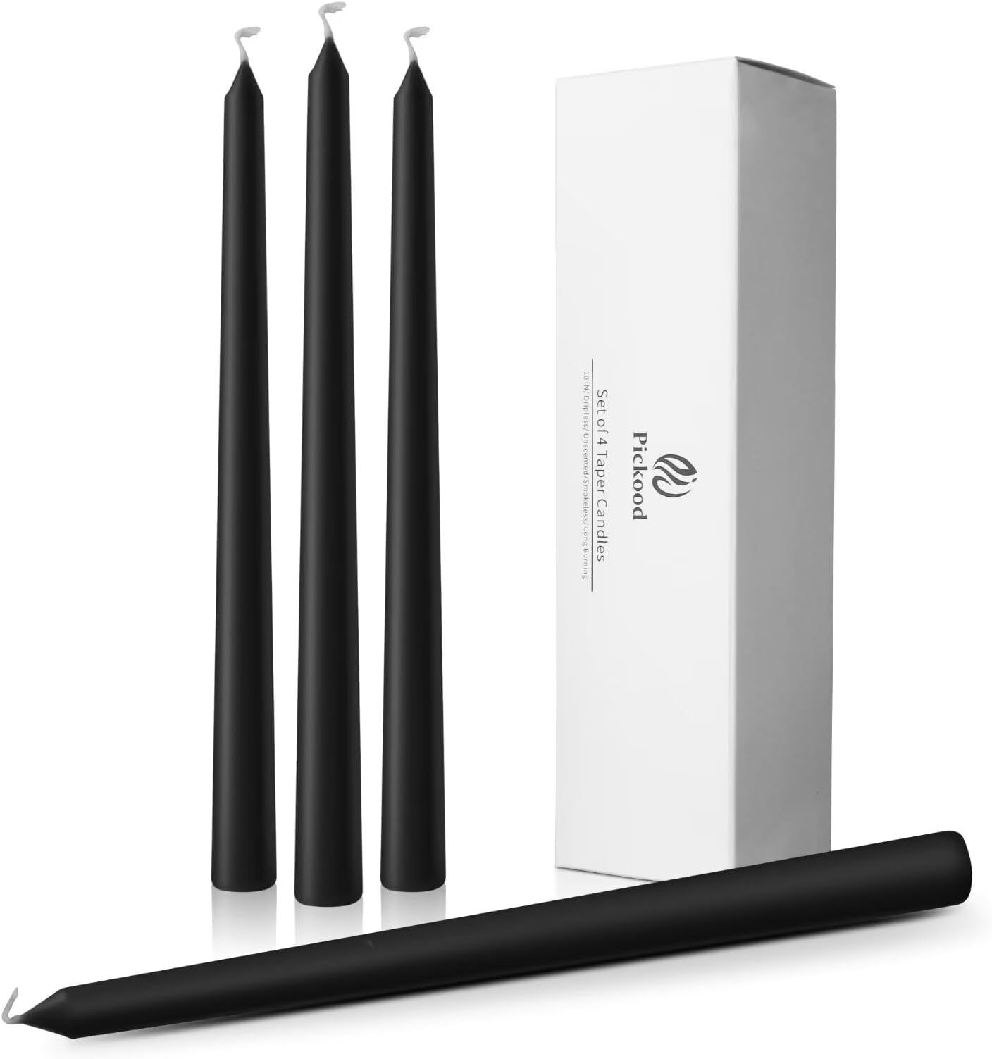 Amazon.com: 14 Unscented Black Taper Candle,10 inch Tall and 3/4 inch ...