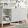 Amazon.com - T4TREAM Fluted Buffet Cabinet, 60" Modern Sideboard with Sliding Doors & 4 Drawers ...